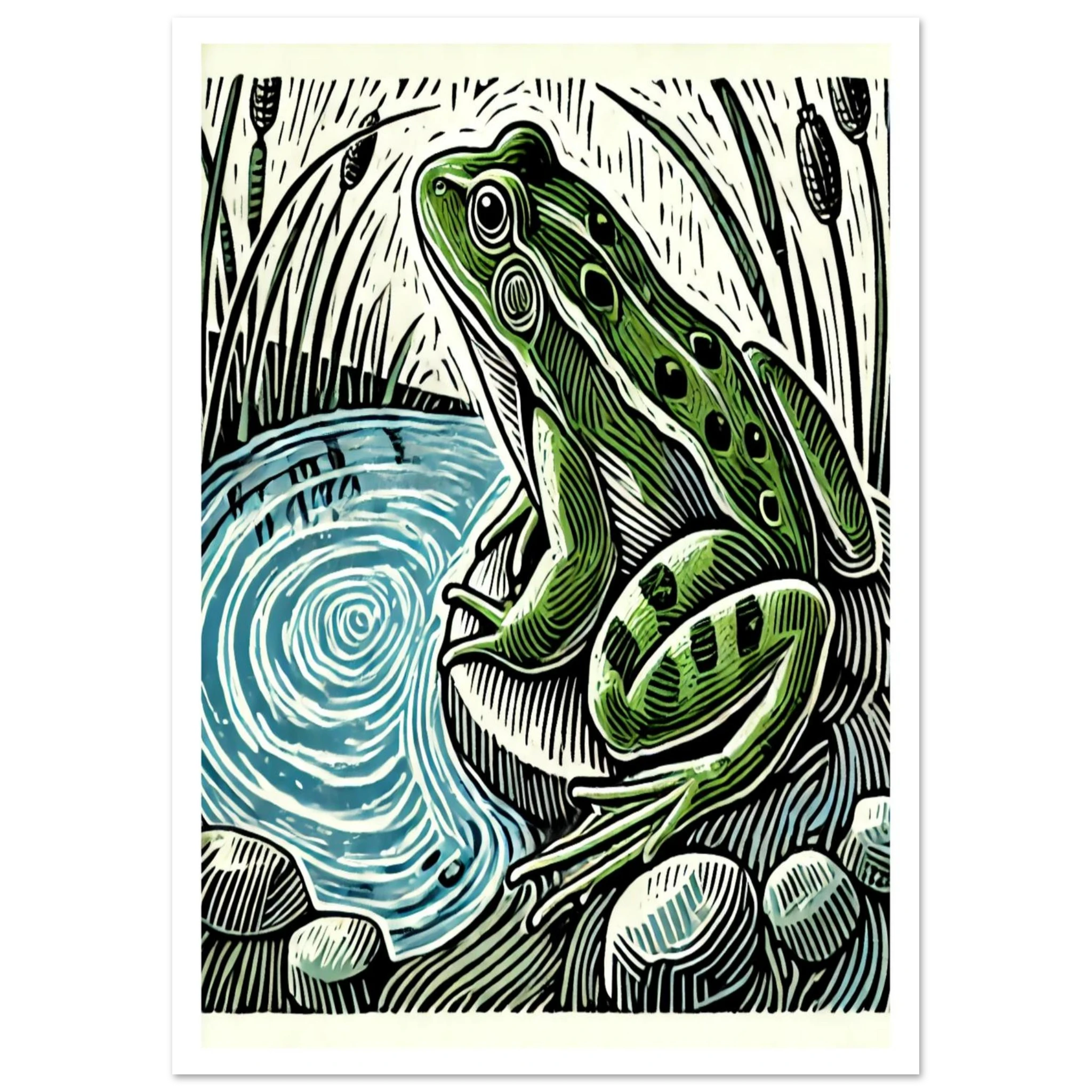Frog by Pond – Tim Ward Art