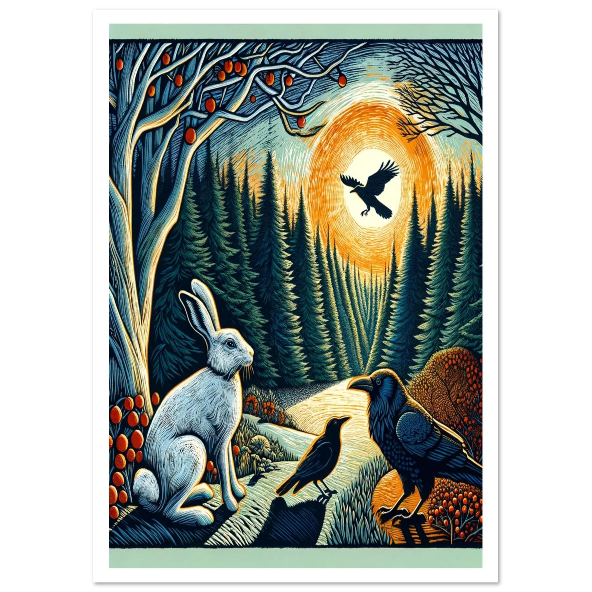 Hare, Eagle, Jackdaw and Raven – Tim Ward Art